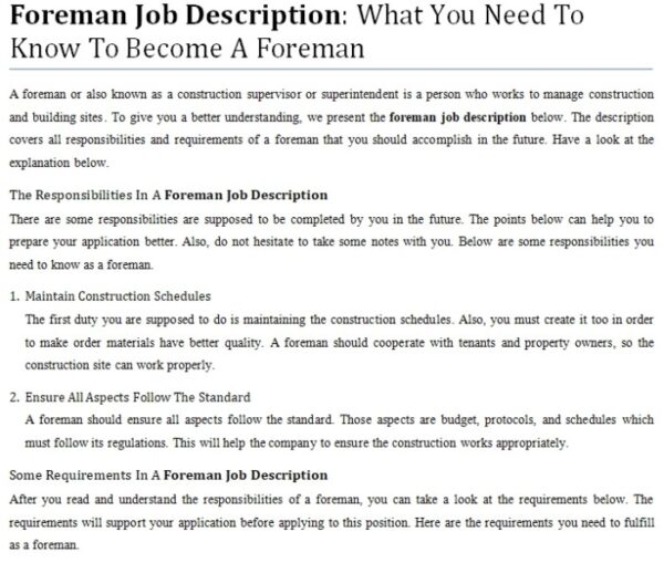 √ Mengenal Foreman: Peran Penting dan Penghasilan Menarik di Proyek ...