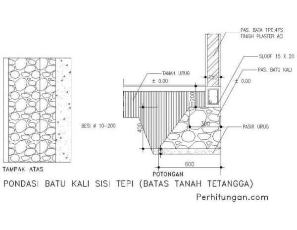 √ Detail Pondasi Batu Kali dan Cara Menghitung Volumenya
